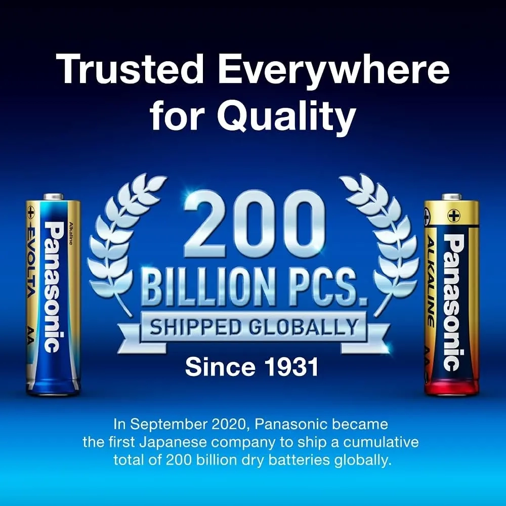 Panasonic Evolta AA Alkaline Batteries Pack of 4
