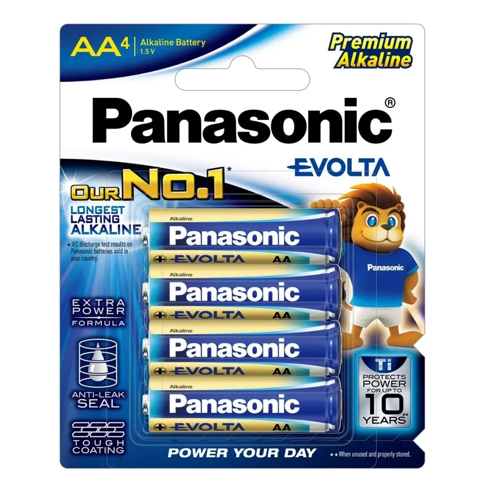 Panasonic Evolta AA Alkaline Batteries Pack of 4