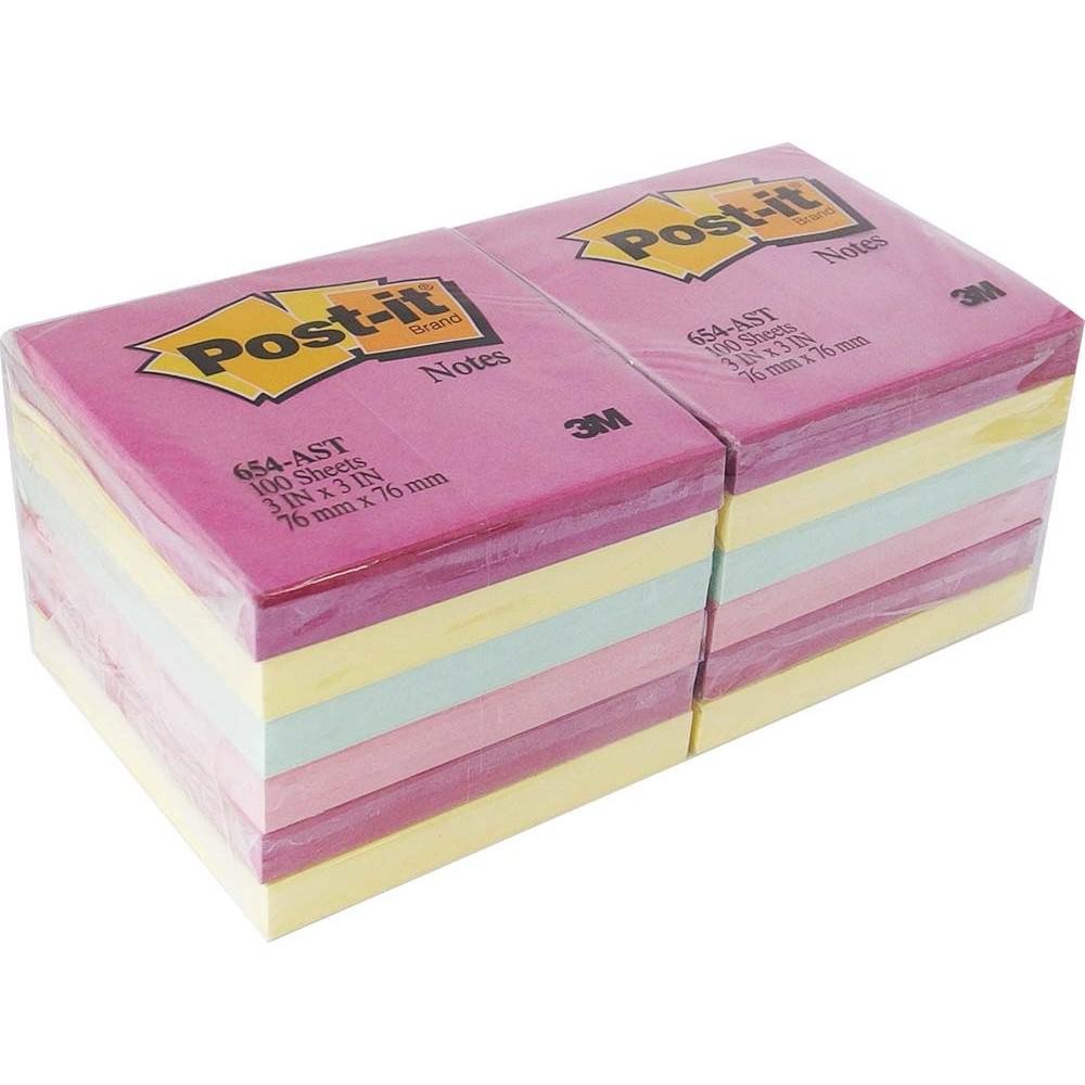 3M Post-it Notes Pack of 12 654-AST